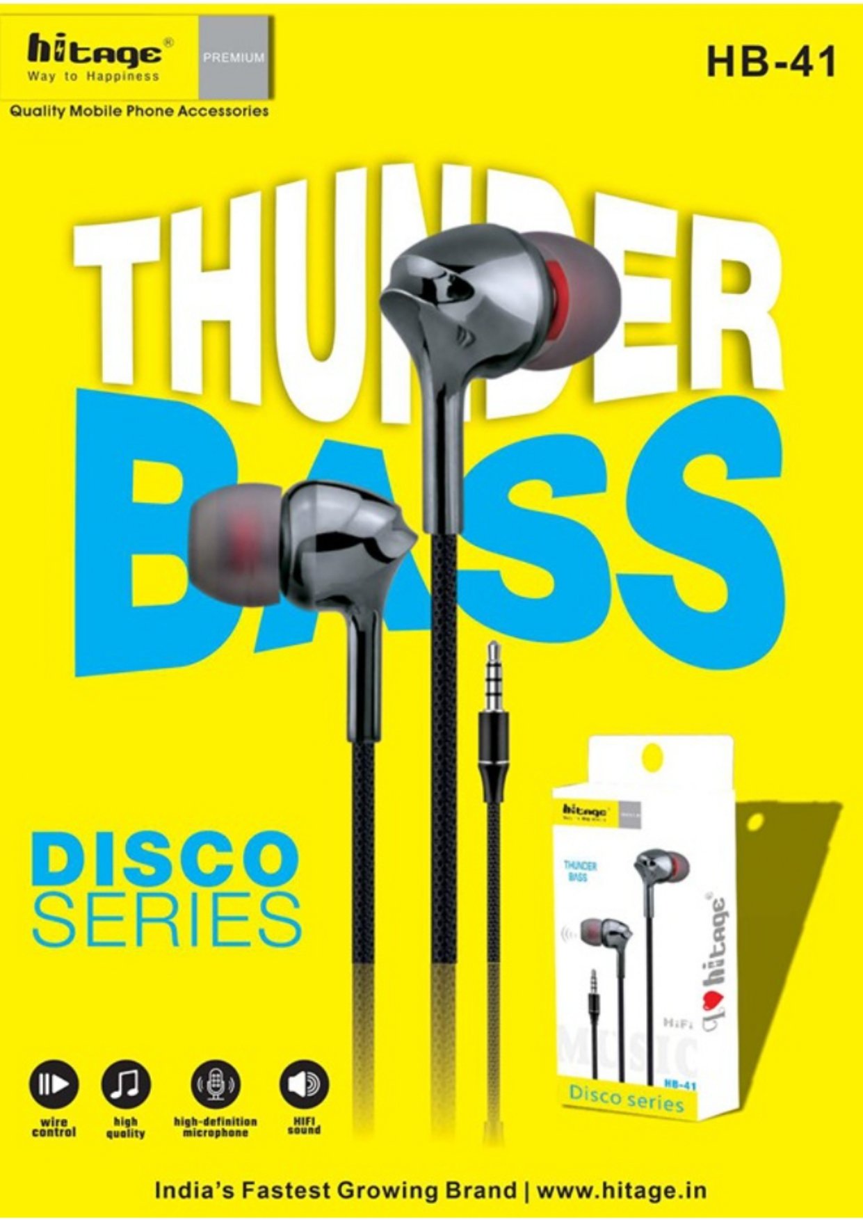 Hitage HB-41 Thunder Bass Disco Earphones
