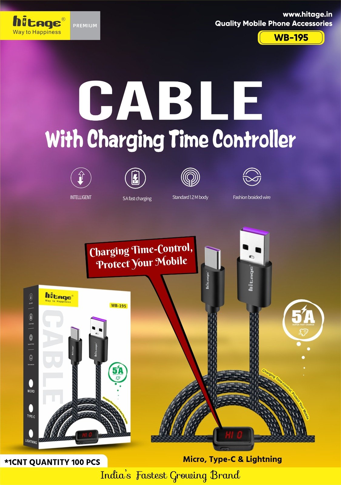 Hitage WB-195 Data Cable Type-C